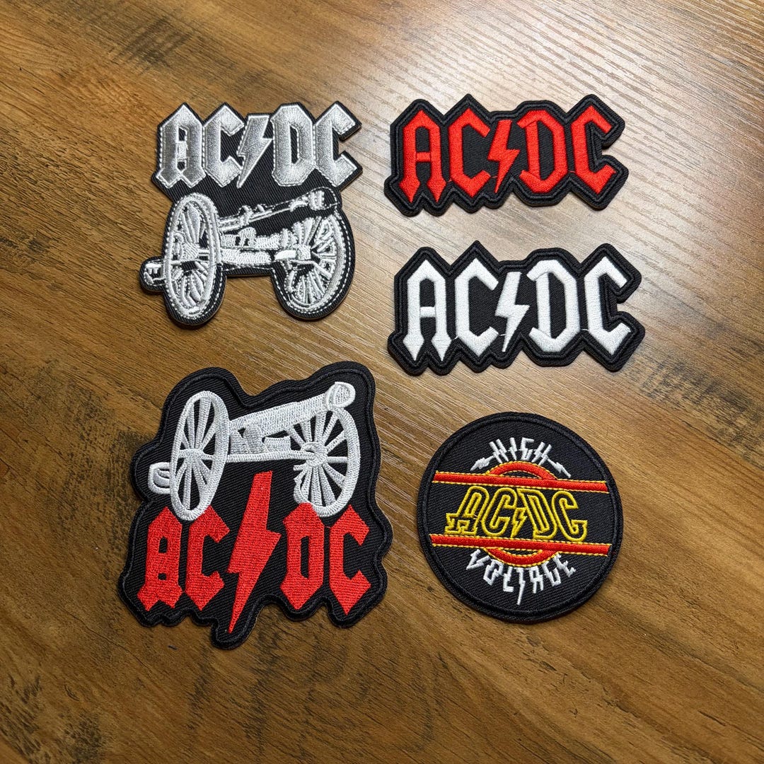 ACDC Embroidered Iron-on Patches, Rock N Roll Band Set of 5 - Etsy