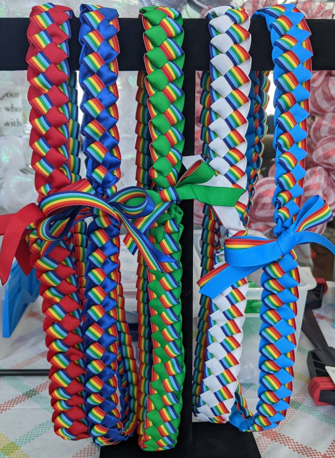 Graduation/pride Ribbon Lei- Rainbow (wide) - Etsy