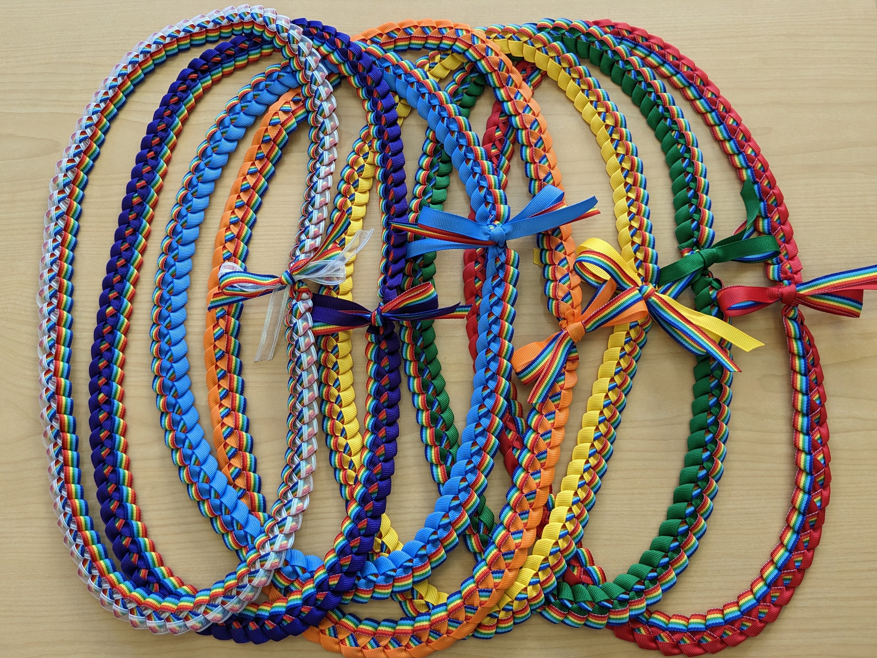 Graduation/pride Ribbon Lei- Rainbow - Etsy