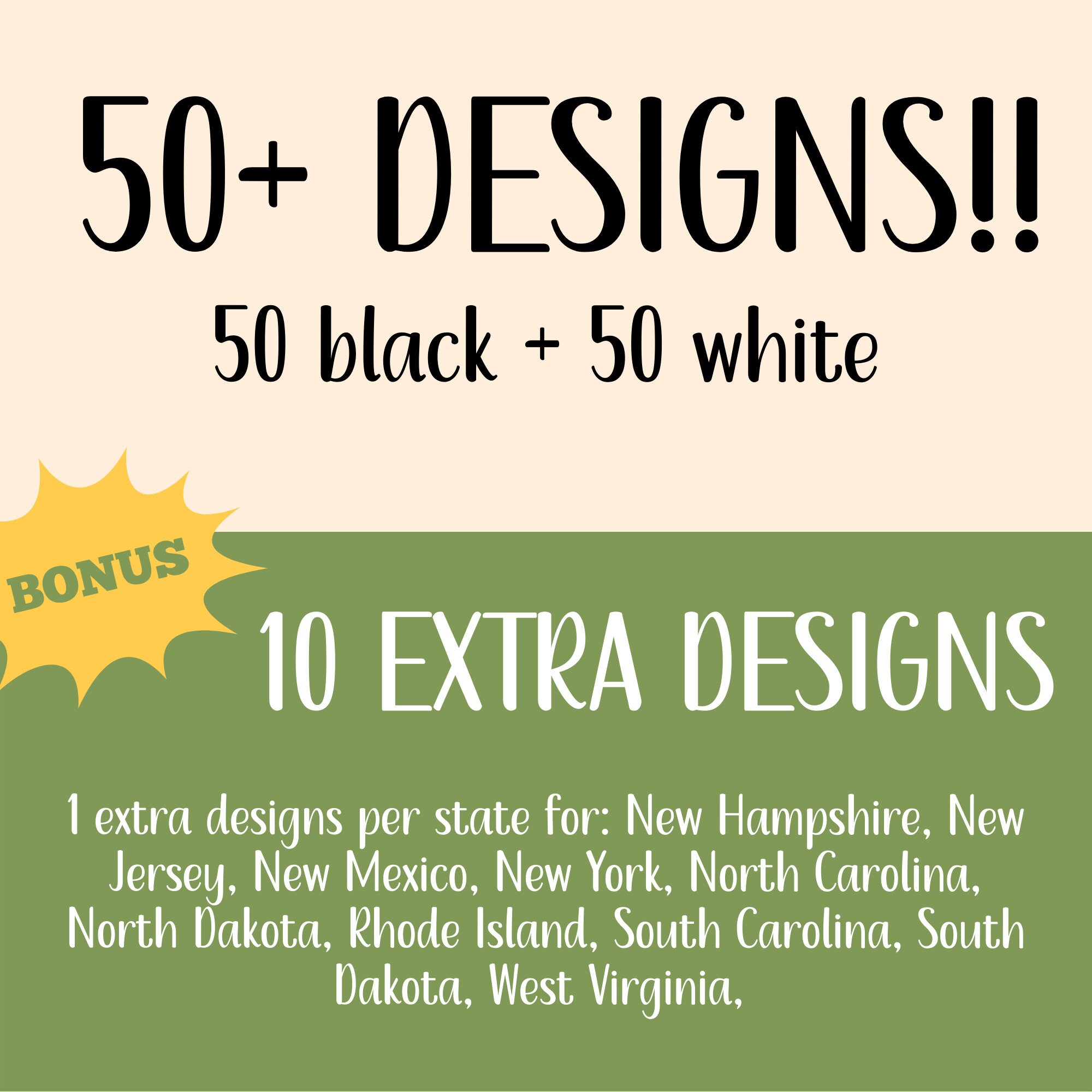 50 States T Shirt Design PNG File for Print on Demand CURVED - Etsy