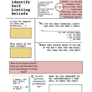 Identify Limited Beliefs, Limiting Belief Worksheet, Printable Guided ...