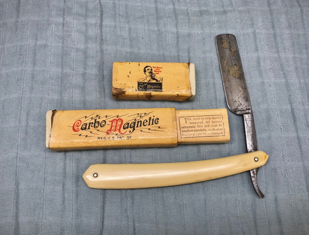 Carbo Magnetic Razor W/ Case, Griffin XX Straight Razor, Antique ...