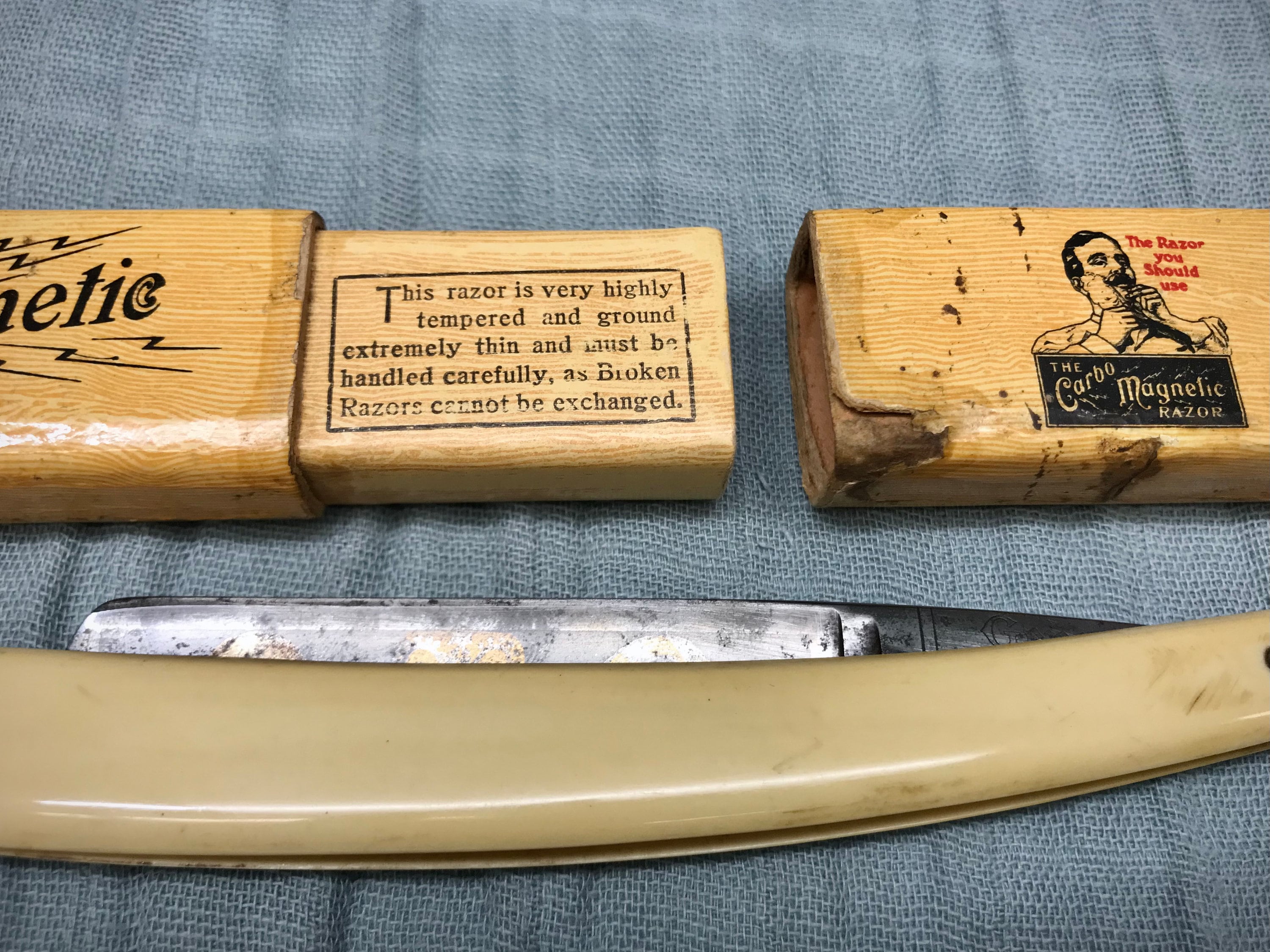 Carbo Magnetic Razor W/ Case, Griffin XX Straight Razor, Antique ...