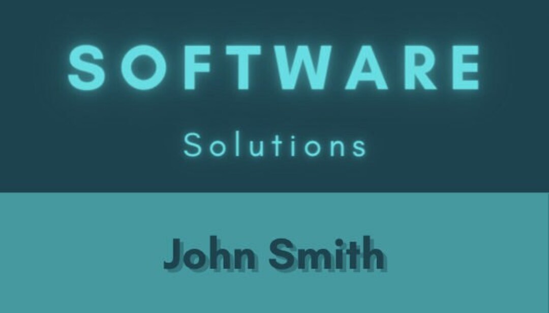 Editable Software Solutions Business Card Template With Social Media ...