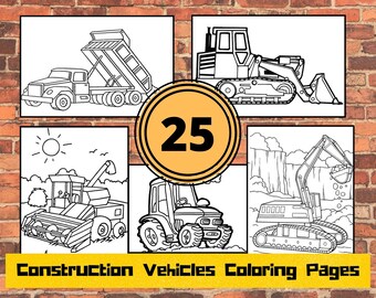 50 Construction Vehicles Coloring Pages for Kids Trucks, Bulldozers ...