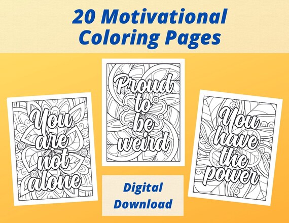 20 Printable Motivational and Inspirational Coloring Pages | Etsy