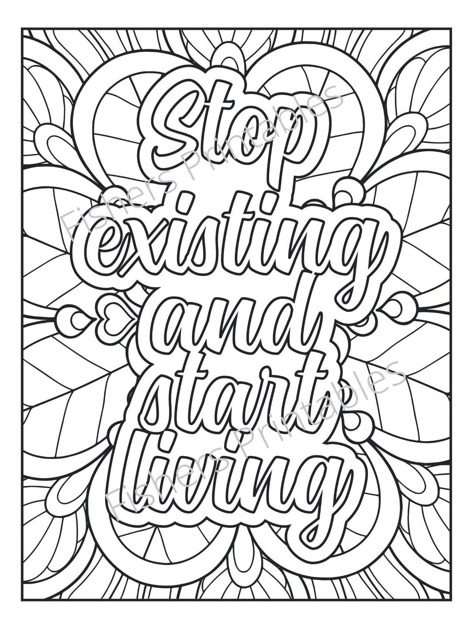 Self-care Mandala Coloring Pages, Positive, Motivational, Inspirational ...