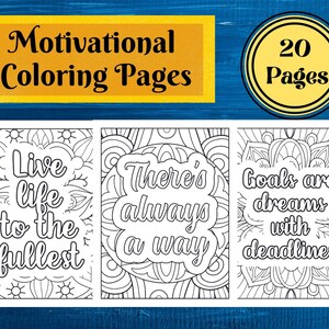 20 Motivational and Inspirational Quote Coloring Pages for | Etsy