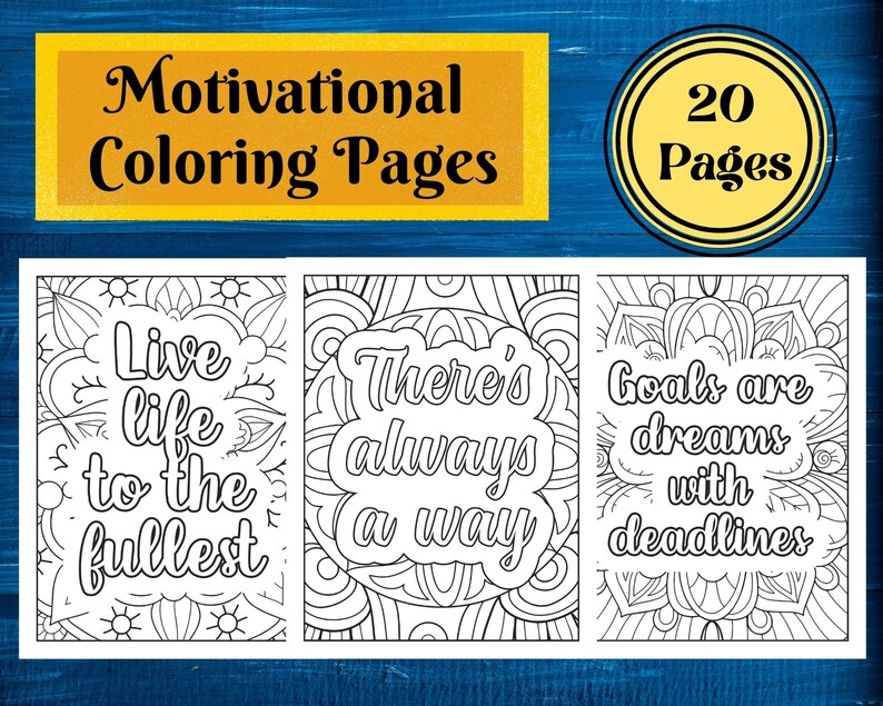 20 Motivational and Inspirational Quote Coloring Pages for | Etsy