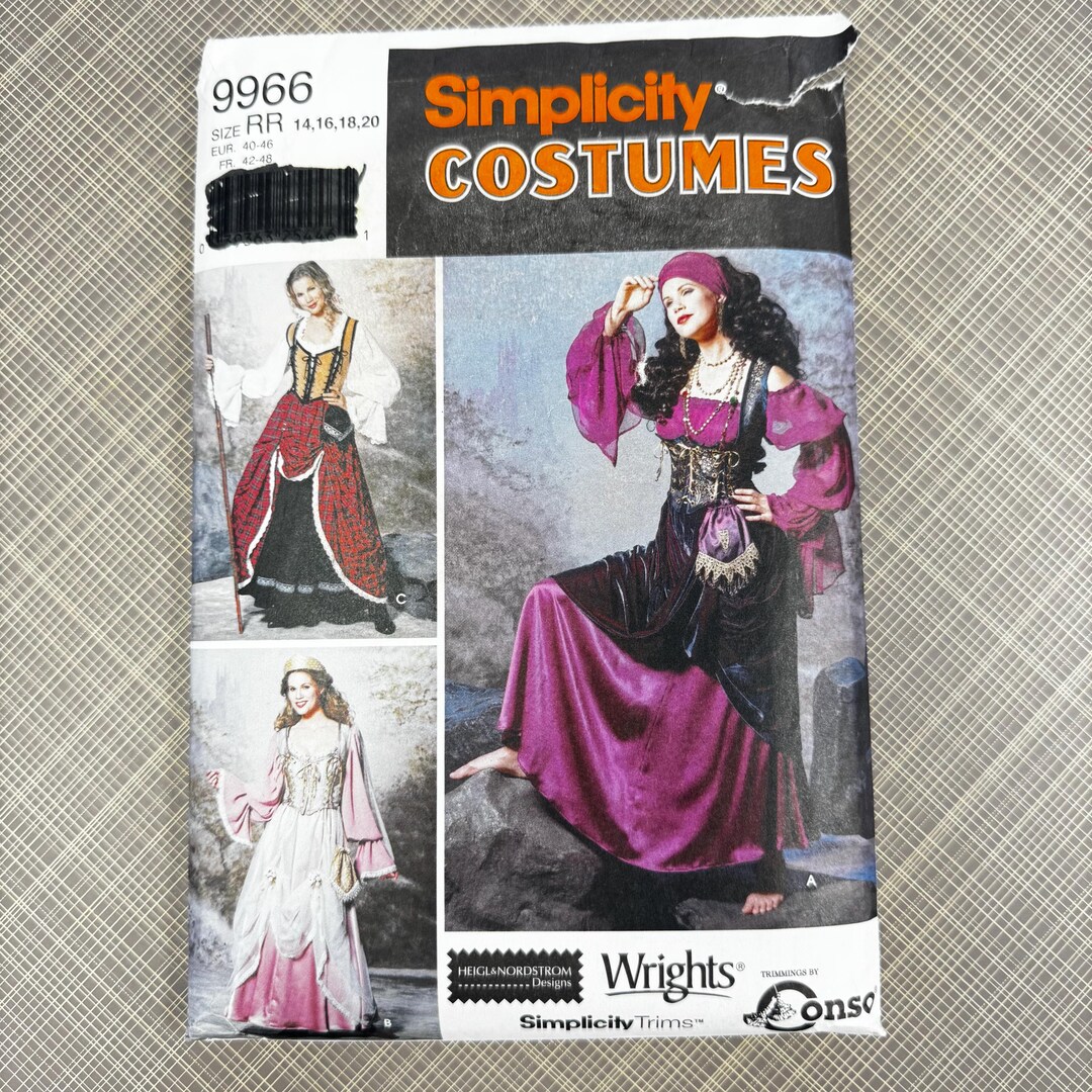 Simplicity Sewing Pattern 9966 Size 14,16,18,20 Misses' Medieval ...