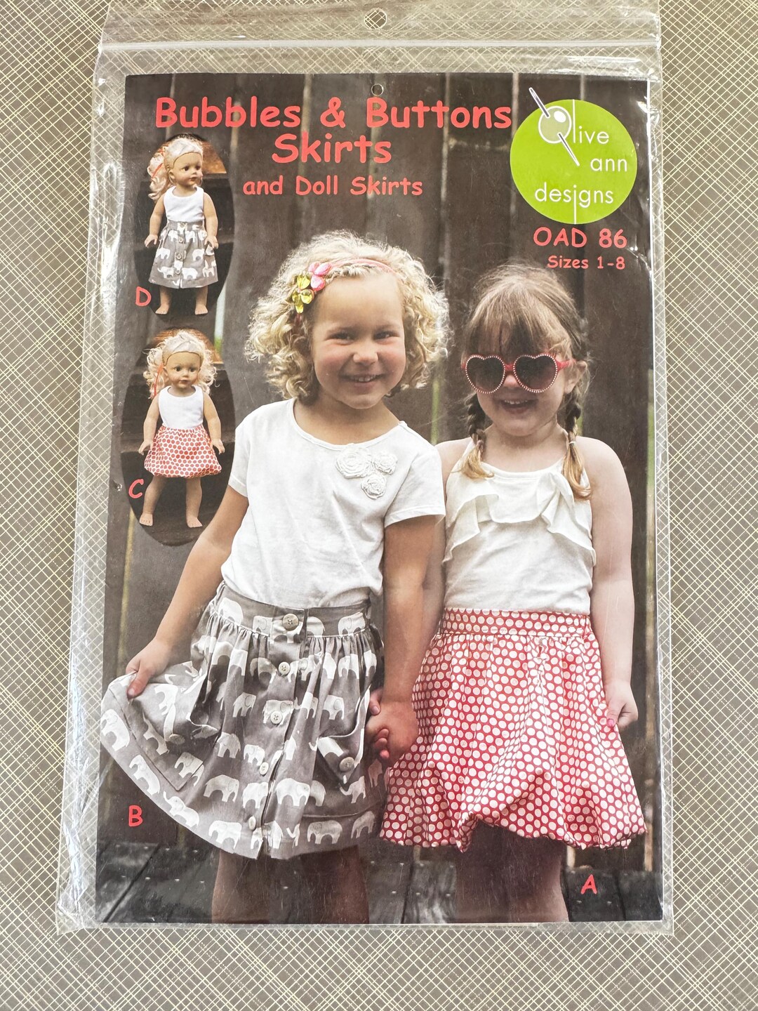Olive Ann Designs Bubbles & Buttons Skirts and Doll Skirts OAD 86 ...