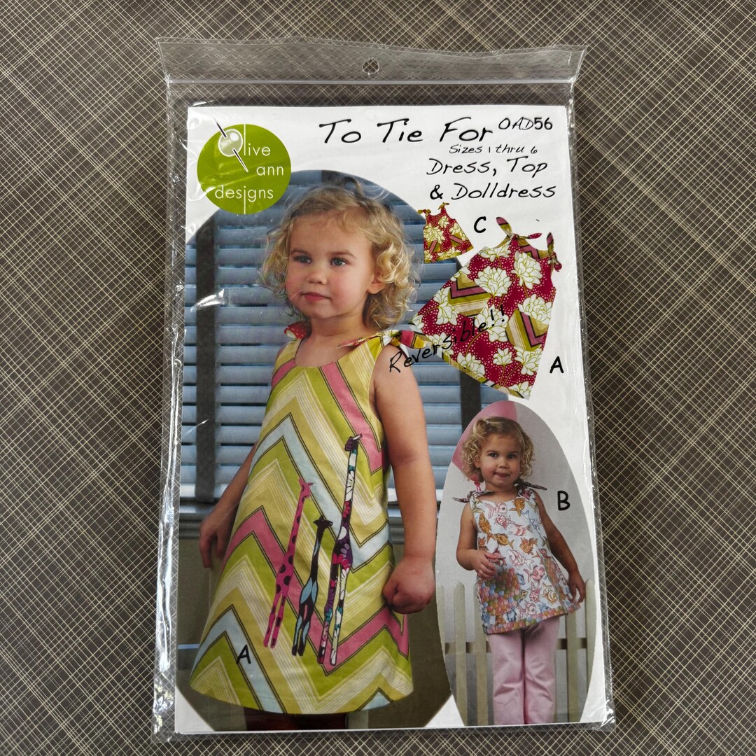 Olive Ann Designs to Tie for Dress Top and Doll Dress OAD 56 Children's ...