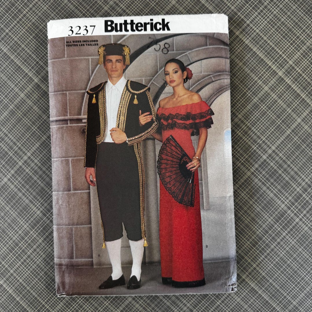 Butterick Sewing Pattern 3237 Halloween Costume Mens Womens Spanish ...