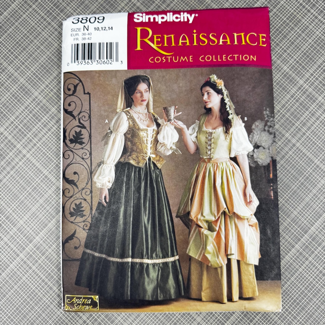 Simplicity 3809 Sewing Pattern Misses' Renaissance Period Historical ...