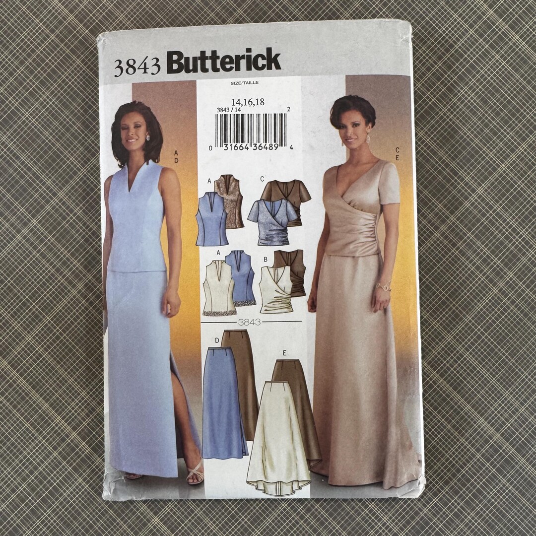 Butterick 3843 Sewing Pattern Tops and Skirts Formal Wear Bridal and ...