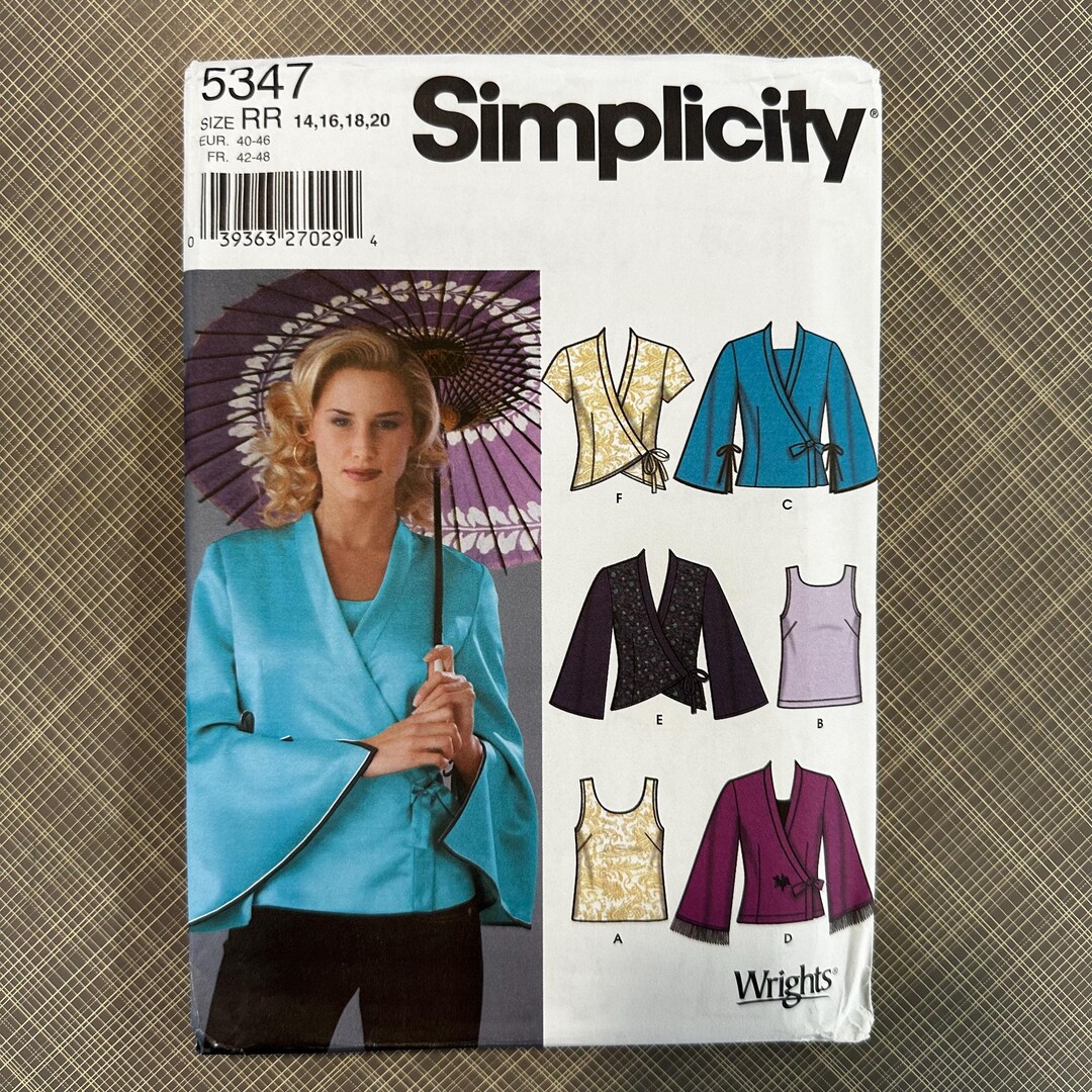 Simplicity 5347 Asian Inspired Wrap Top Sewing Pattern, Out of Print ...