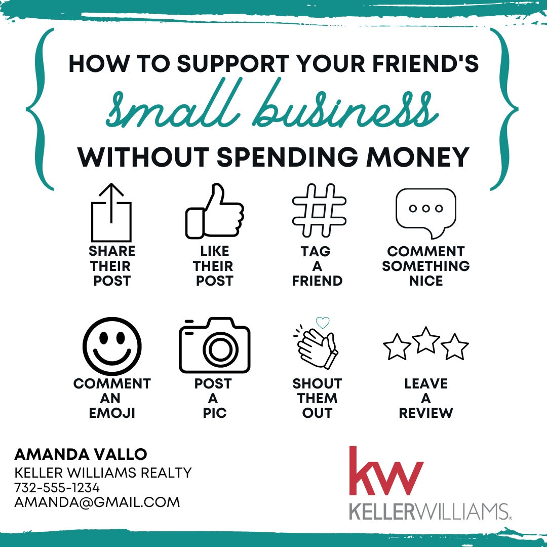 Social Media Graphic - How to Support Your Friend's Small Business - Etsy