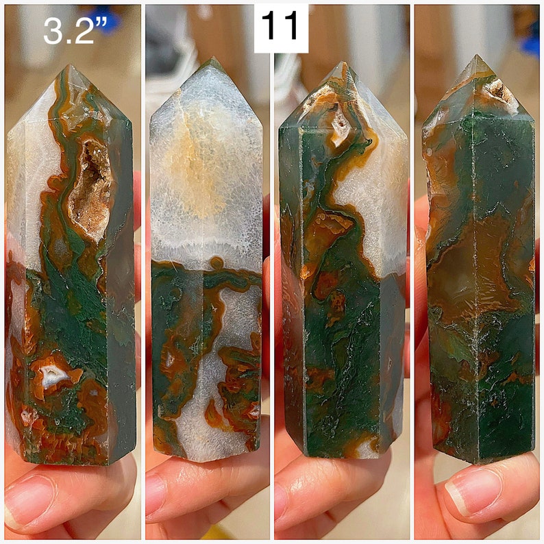 Red Moss Agate Towers Rare Carnelian Moss Agate Towers - Etsy