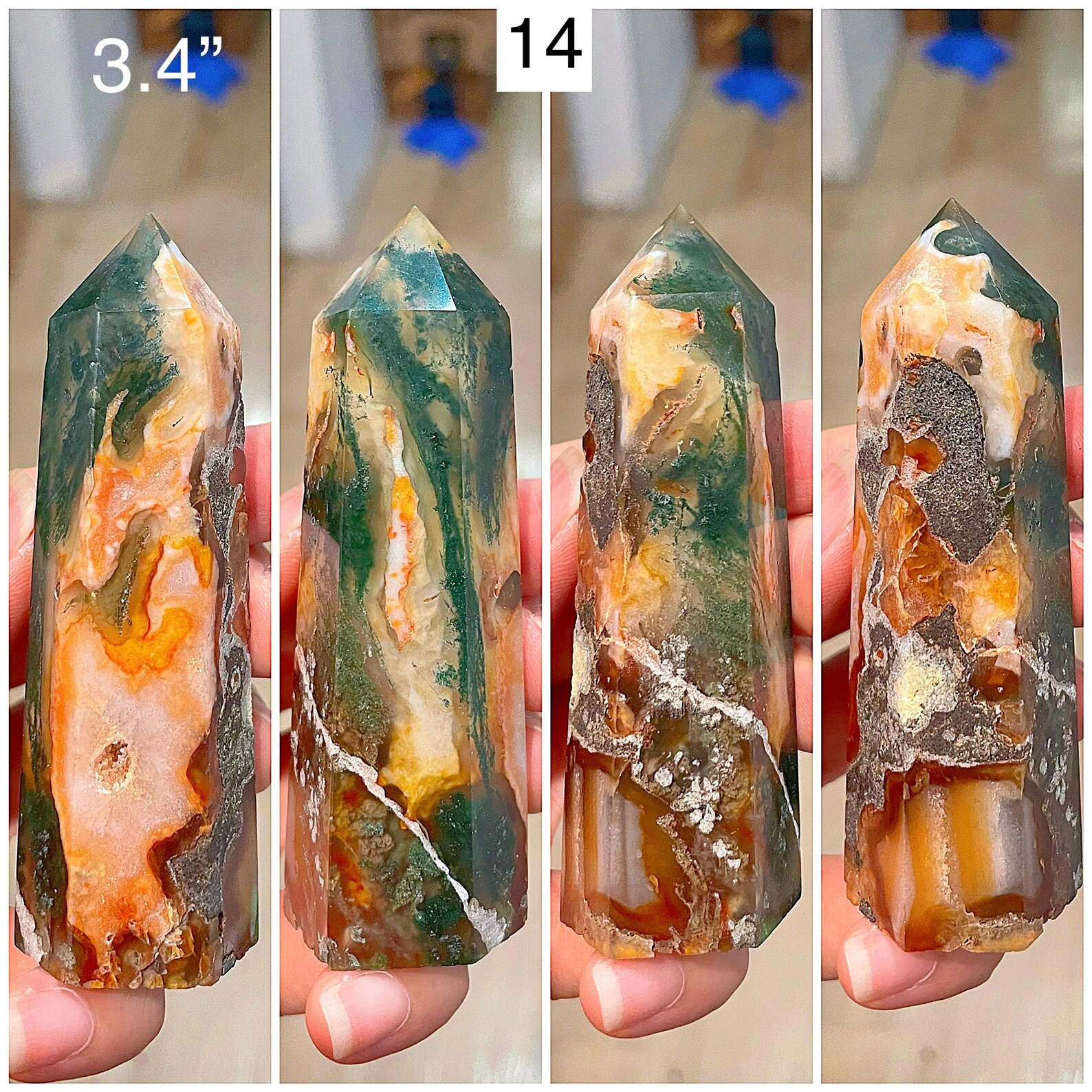 Red Moss Agate Towers Rare Carnelian Moss Agate Towers - Etsy