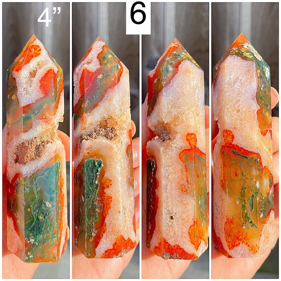 Red Moss Agate Towers Rare Carnelian Moss Agate Towers - Etsy