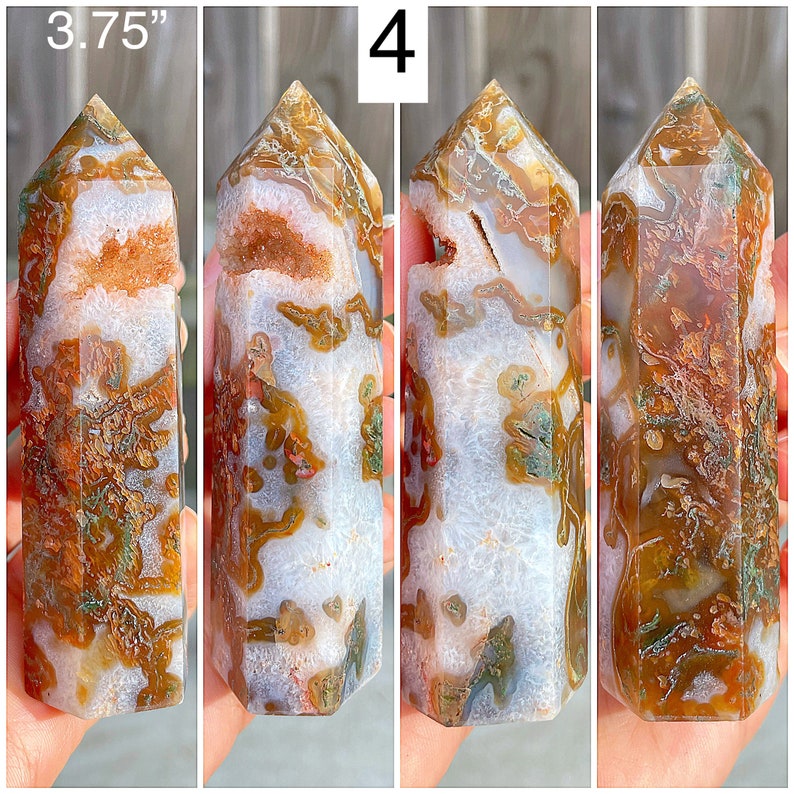 Red Moss Agate Towers Rare Carnelian Moss Agate Towers - Etsy