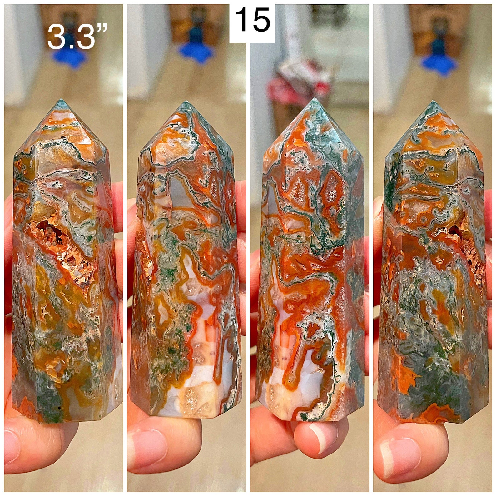 Red Moss Agate Towers Rare Carnelian Moss Agate Towers - Etsy