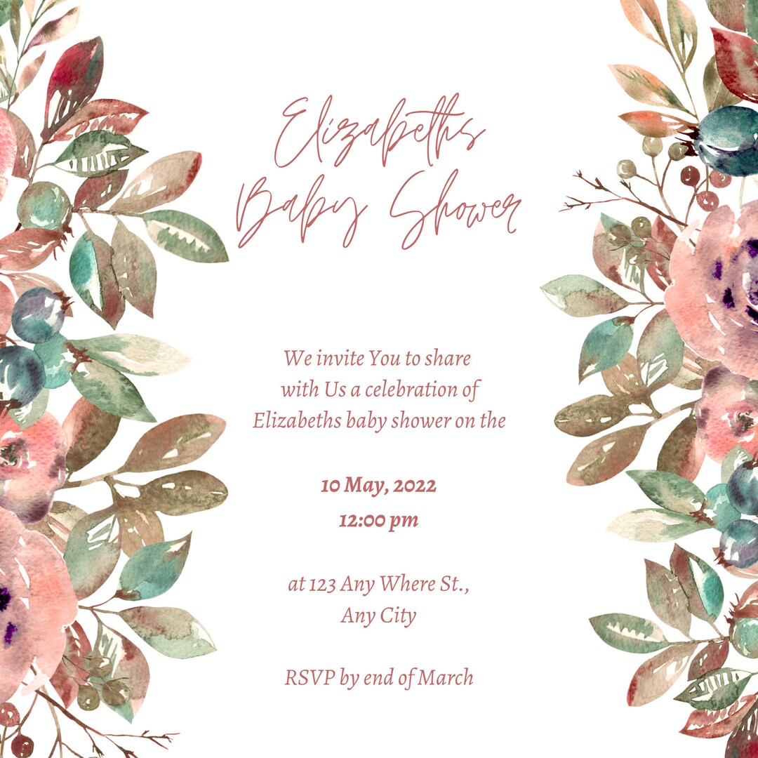 Baby Shower Invitation PDF Downloadable and Printable - Etsy