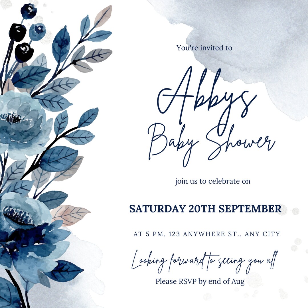 Baby Shower Invitation PDF Downloadable and Printable - Etsy