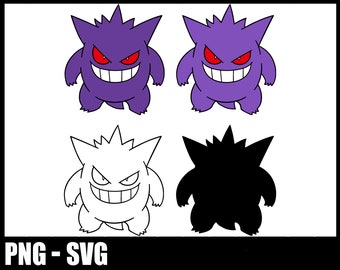 Gengar Outline - Etsy