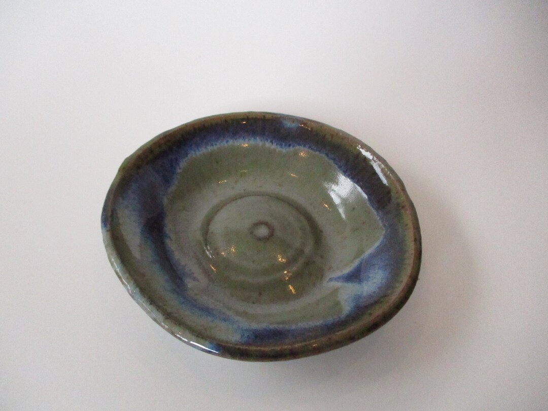 Small Blue and Green Plate - Etsy