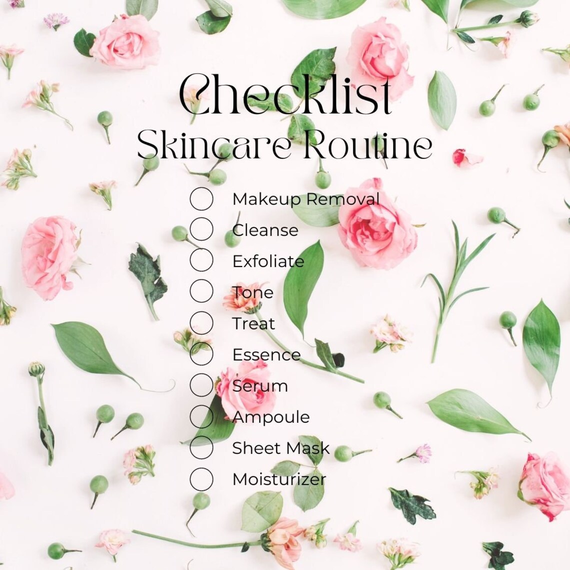Skin Care Routine, Instant Download, Checklist - Etsy