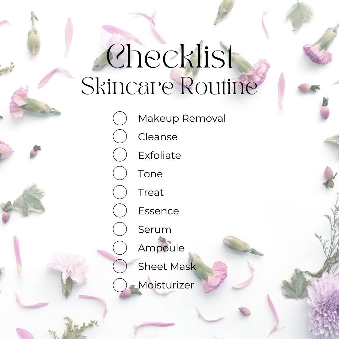 Skin Care Routine, Instant Download, Checklist - Etsy