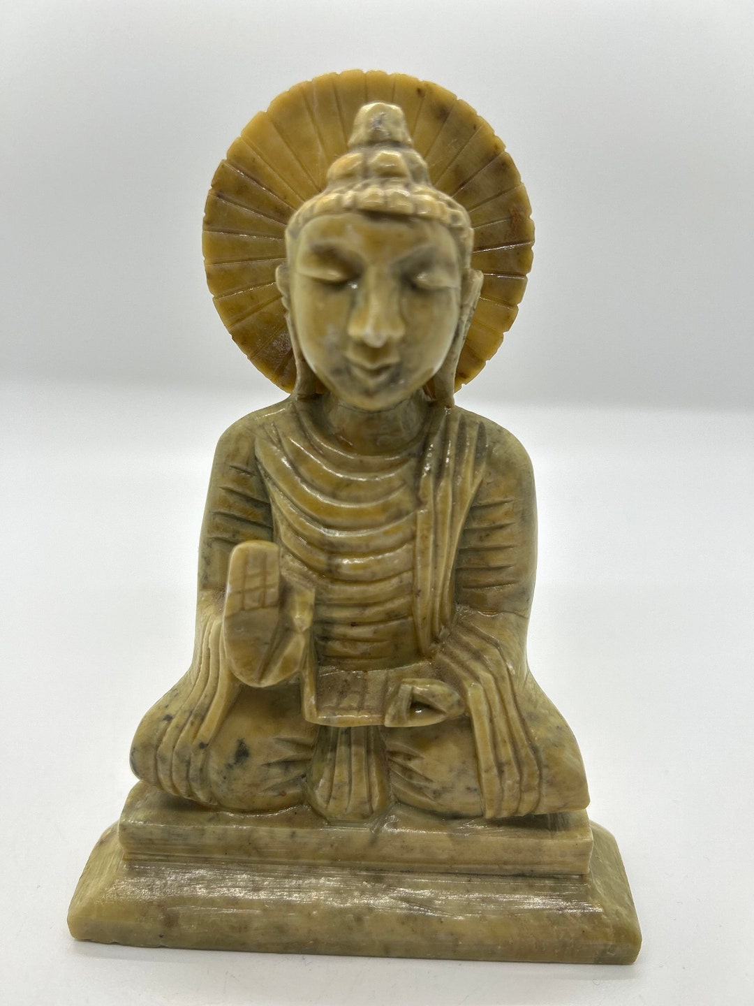 Vintage Soapstone Buddha Statue Figurine Tibetan - Etsy