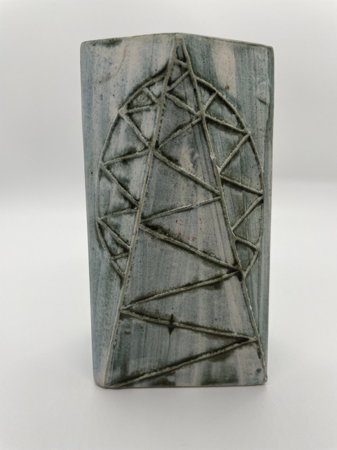 Vintage John Beusmann Carn Pottery Geometric Vase 1960s - Etsy