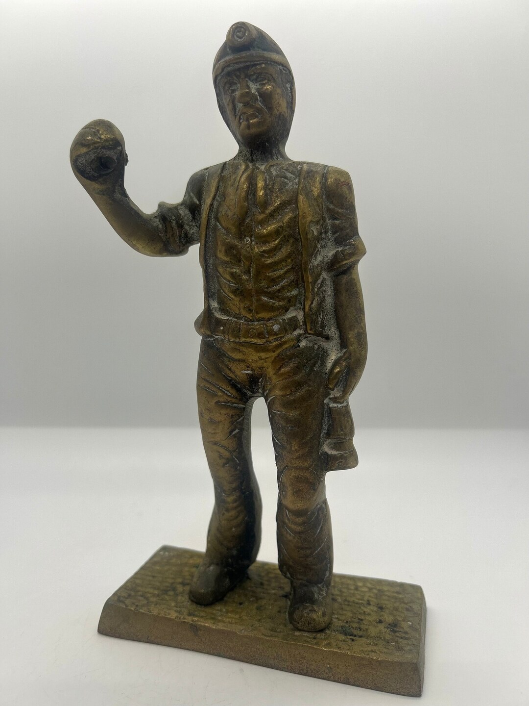 Vintage Brass Coal Miner Figure on Base Heavy - Etsy UK