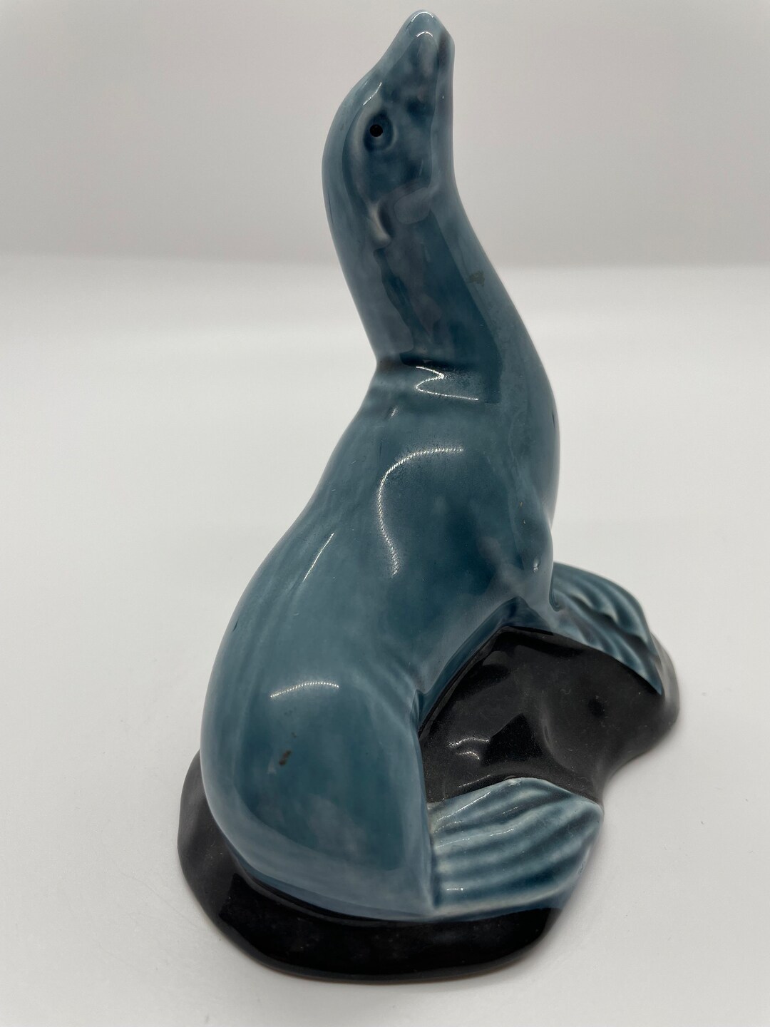Poole Pottery Seal Figurine Blue and Black Glazed Ceramic - Etsy