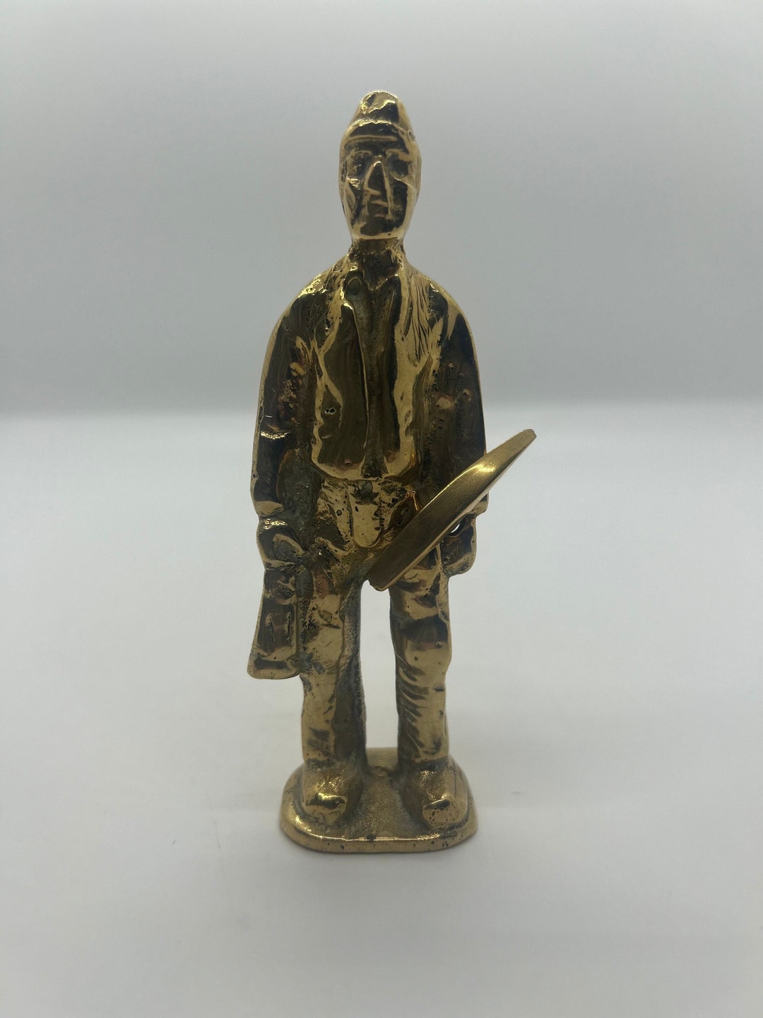 Vintage Brass Coal Miner Small Figure on Base - Etsy