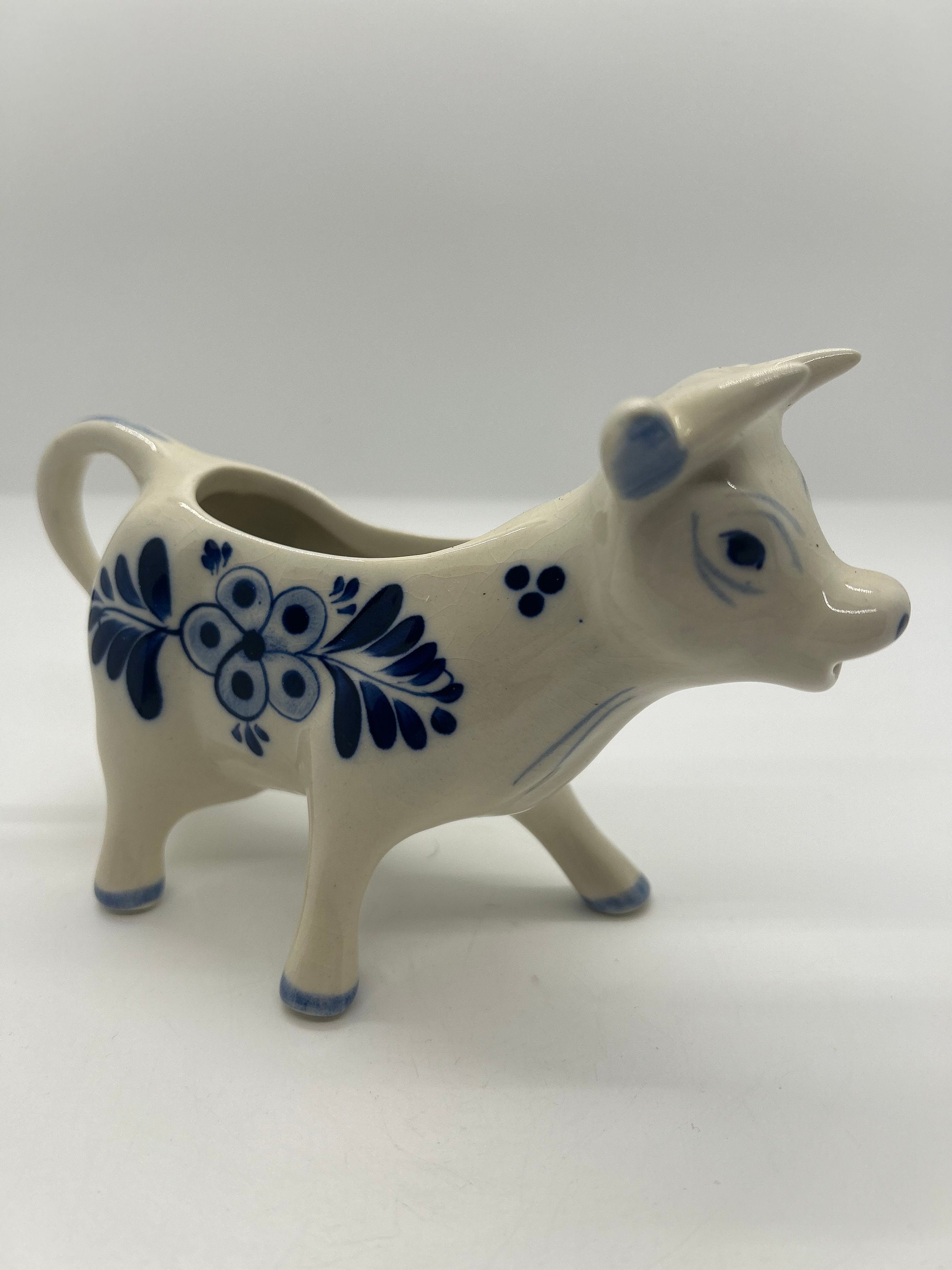 Vintage Ceramic Delft Cow Cream Milk Jug - Etsy