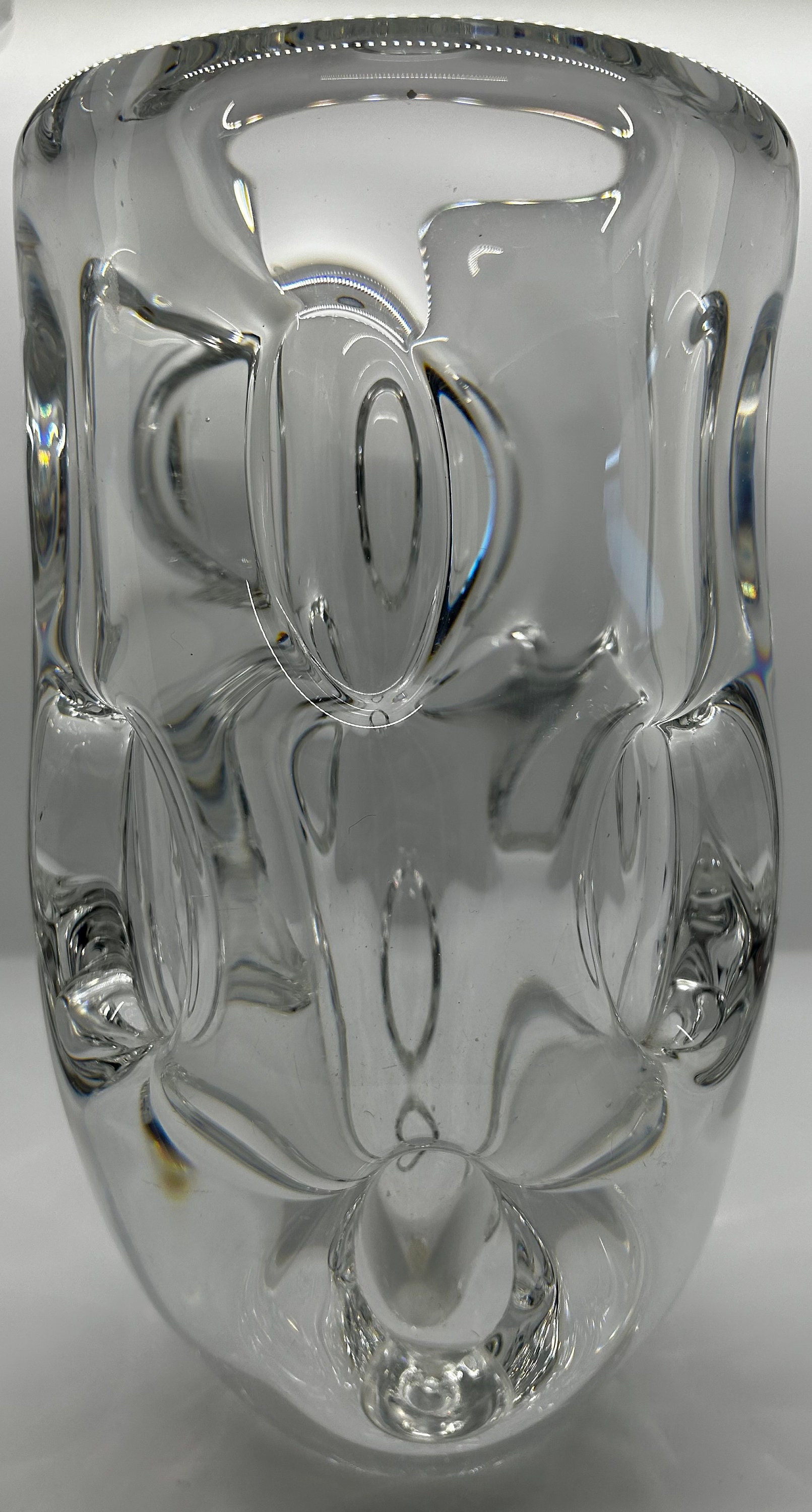 Vintage Large Heavy Crystal Glass Vase Barovier And Toso Style Etsy