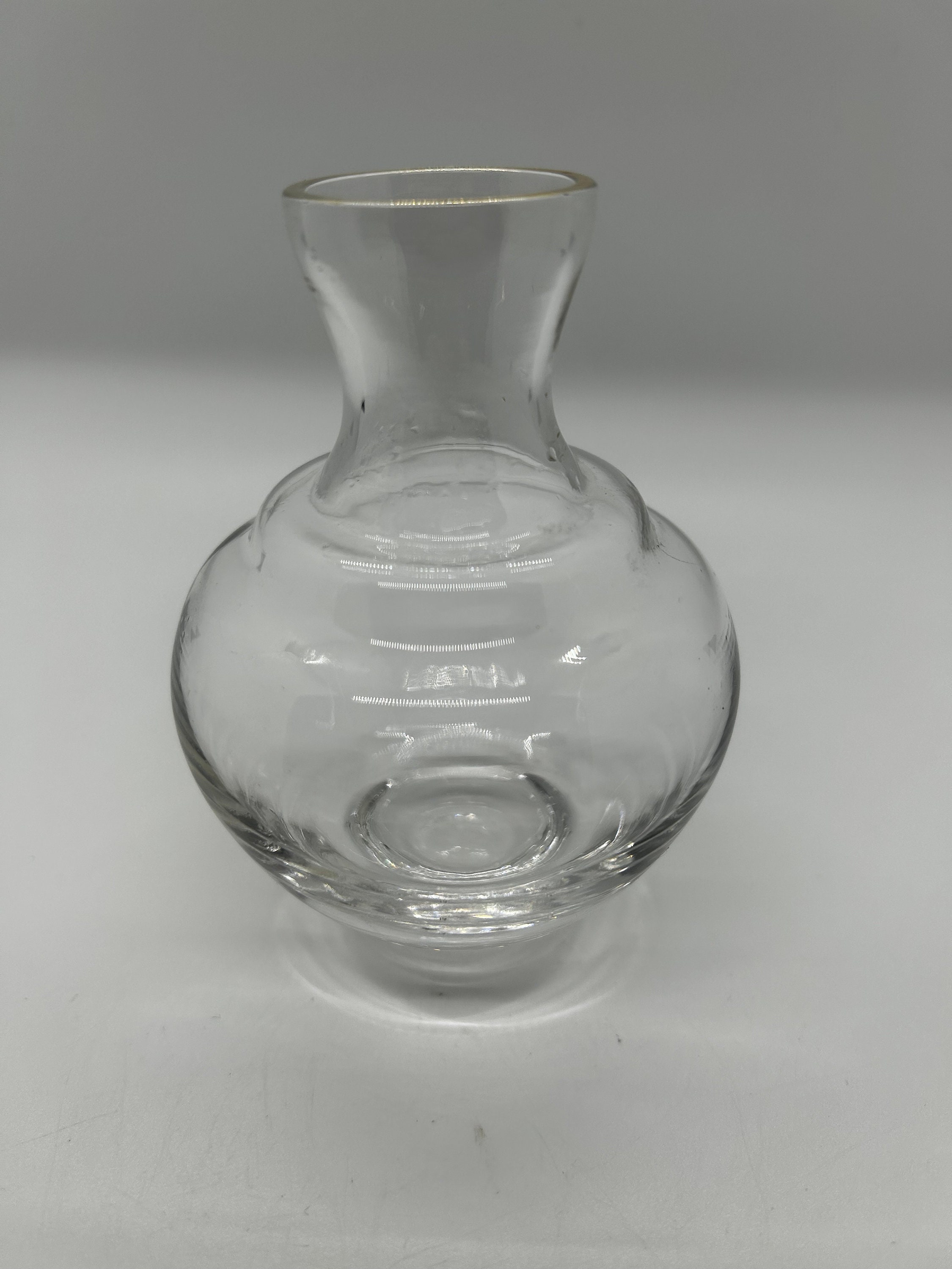 Vintage Clear Glass Gilt Rimmed Posy Vase - Etsy