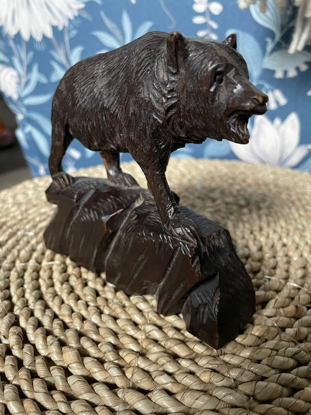 Vintage Wood Carved Black Forest Bear - Etsy