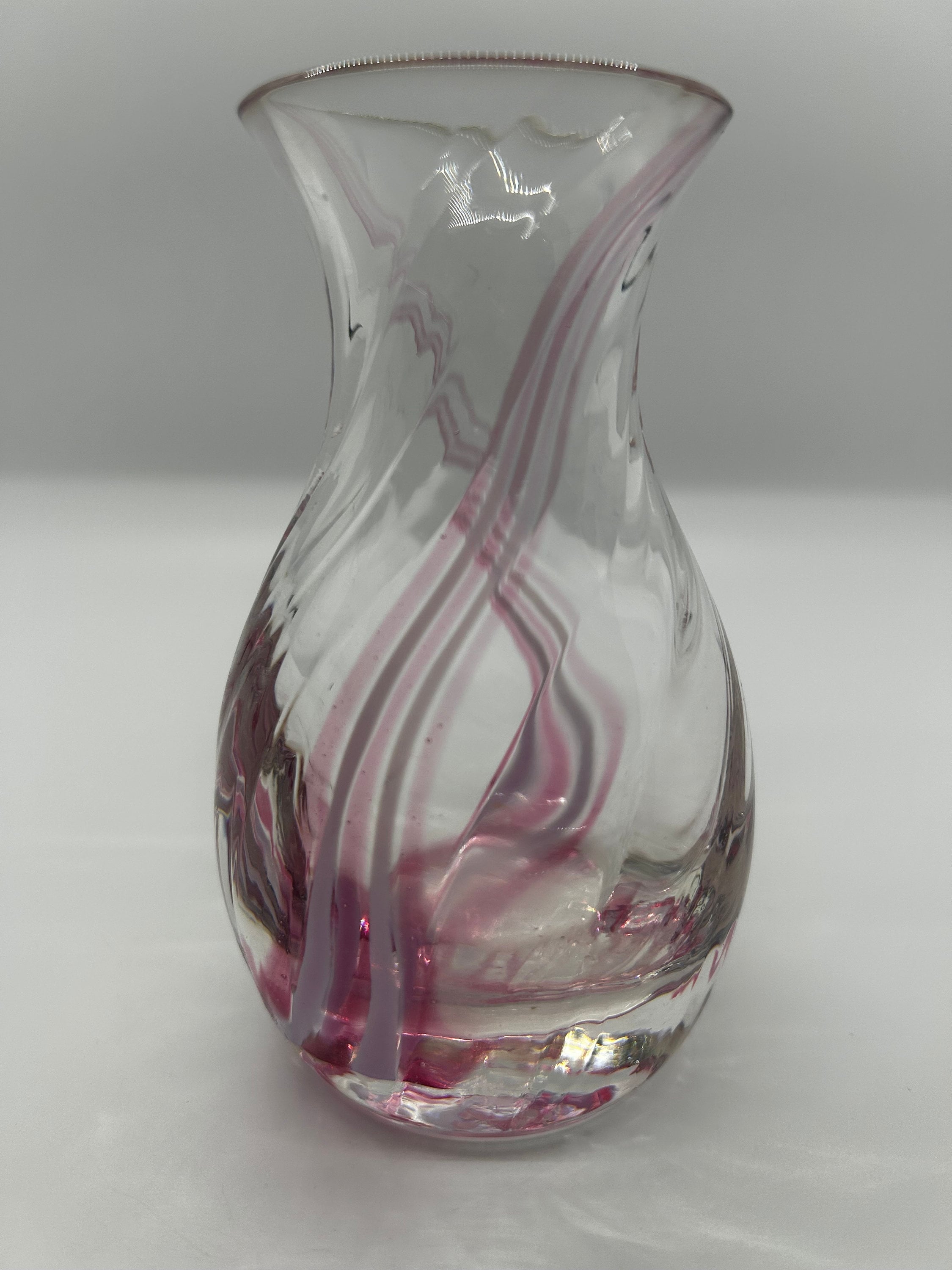Vintage Caithness Glass Vase Clear Glass Swirl Pattern - Etsy