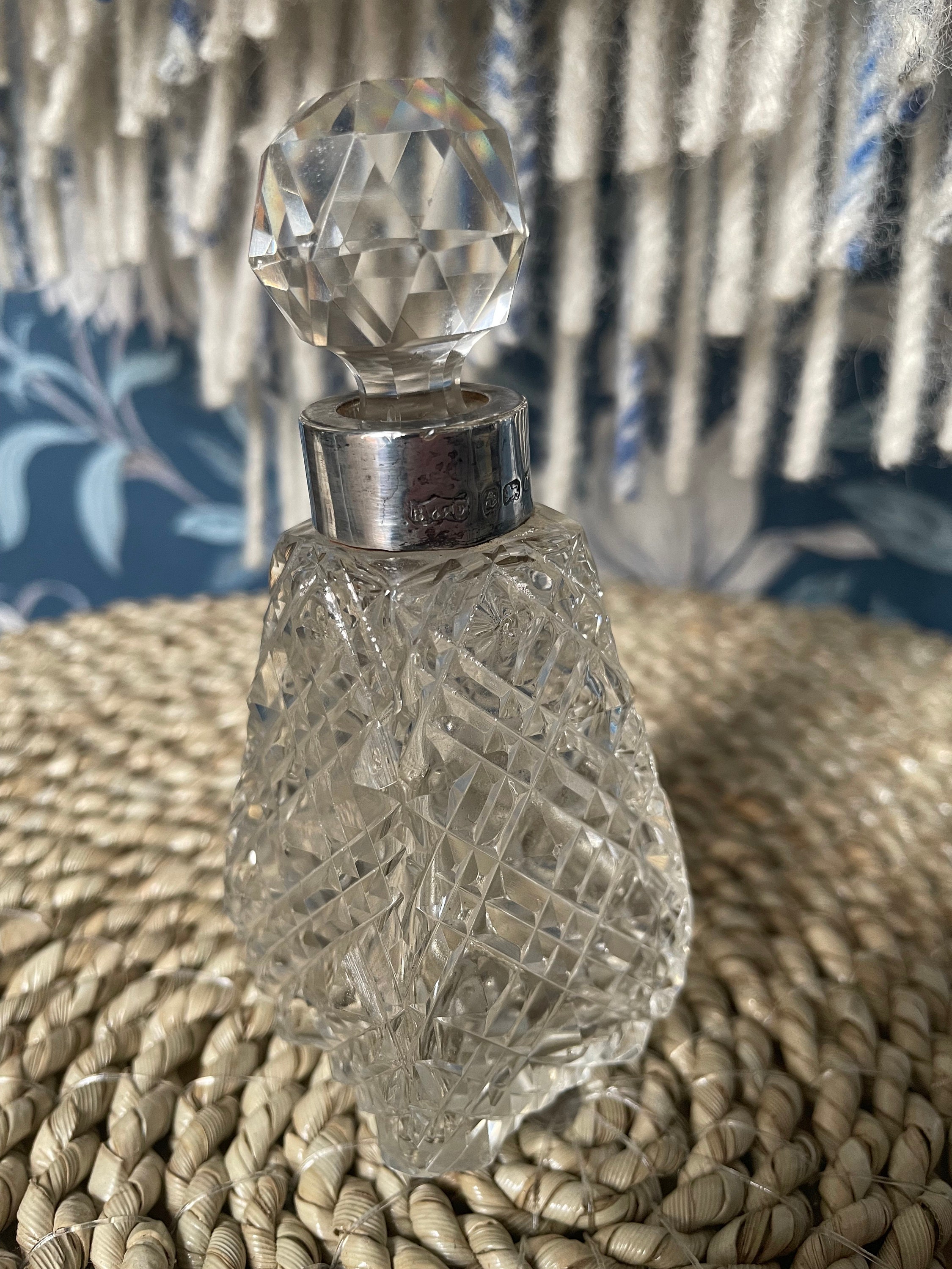 Antique Edwardian Cut Glass and Solid Silver Perfume Bottle - Etsy