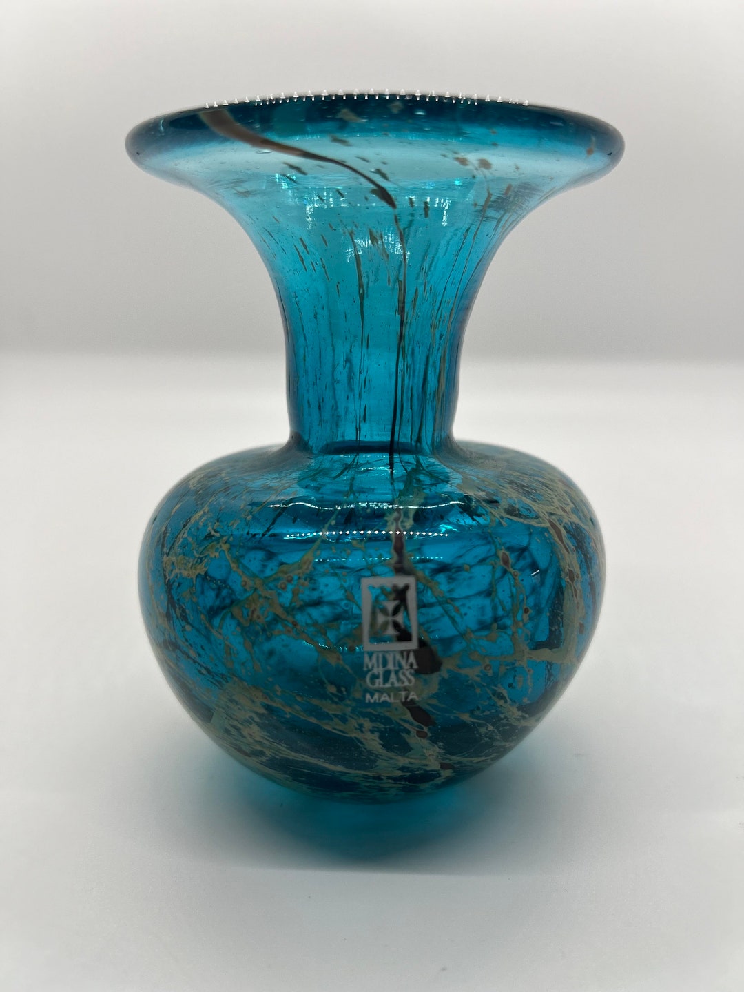 Vintage Mdina Glass Vase Sea and Sand Pattern 1970s Michael Harris ...