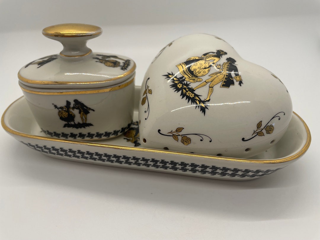 Vintage English Ceramic Dressing Table Set With Pommander - Etsy