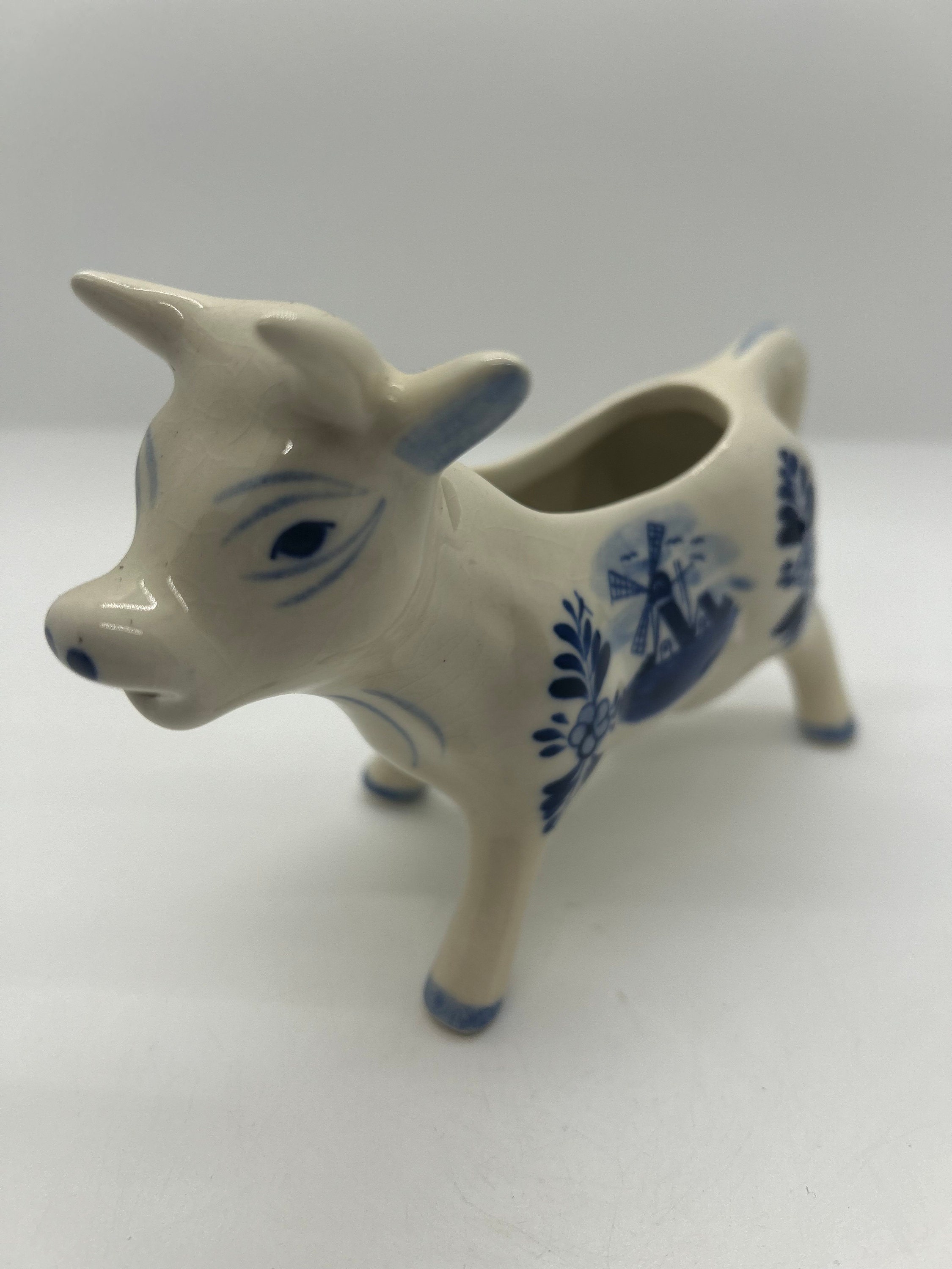 Vintage Ceramic Delft Cow Cream Milk Jug - Etsy