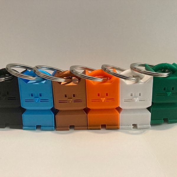 3d Printed Keychain Cat Print - Etsy