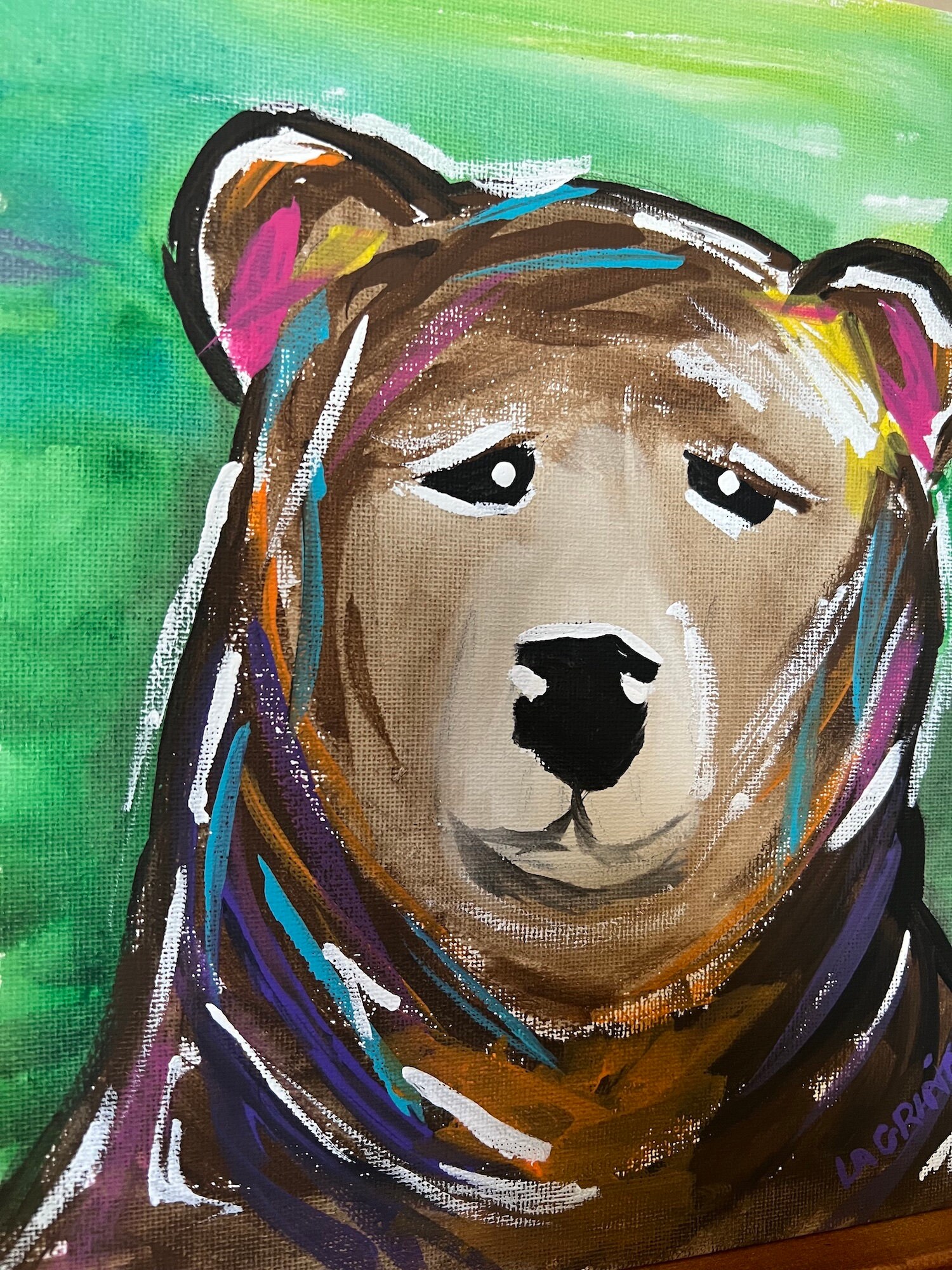 Printable Wall Decor, Digital Download Art Print, Barry the Bear, Cute ...