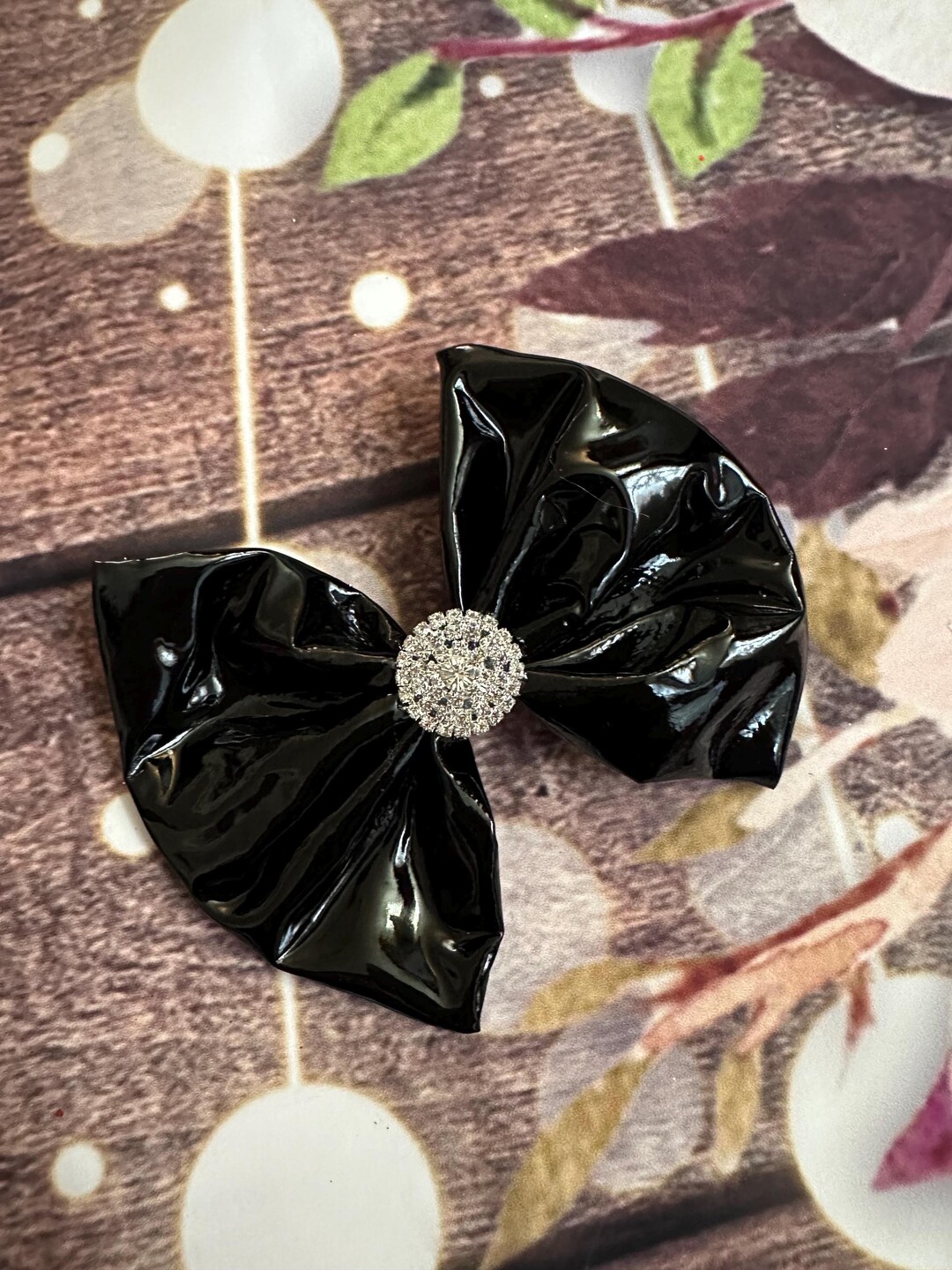 Black Patent Leather Bow - Etsy