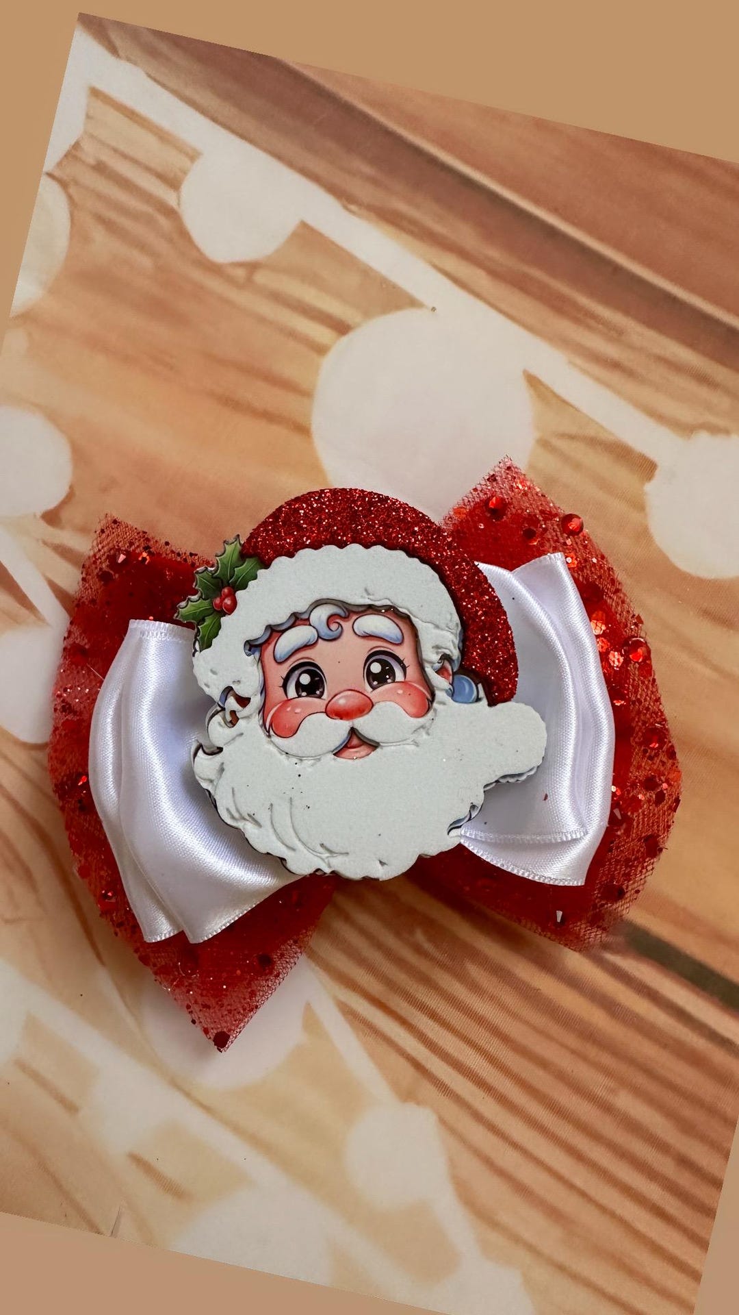 Red Tulle Santa Hair Bow - Etsy